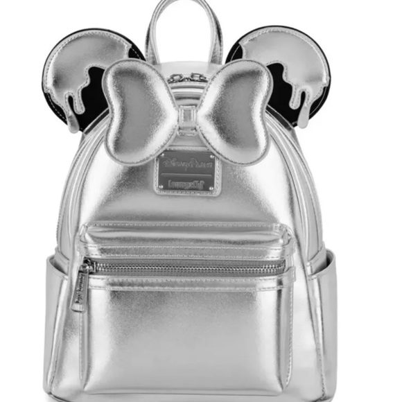 Loungefly | Bags | Disney Parks 0th Anniversary Mickey Earsilver Drip ...